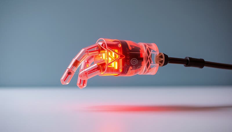 Robotic Hand Holding a Glowing Light, Futuristic Tech Art Generative AI ...