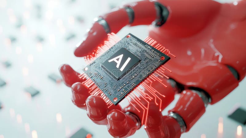 Robotic Hand Holds AI Processor Showcasing Advanced Technology in Artificial Intelligence Stock ...