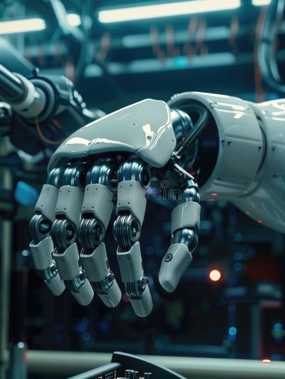 A Robotic Hand Holds a Computer Mouse, Suitable for Illustrations about ...