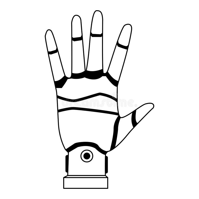 Robotic Hand Icon, Flat Design Stock Vector - Illustration of machine ...