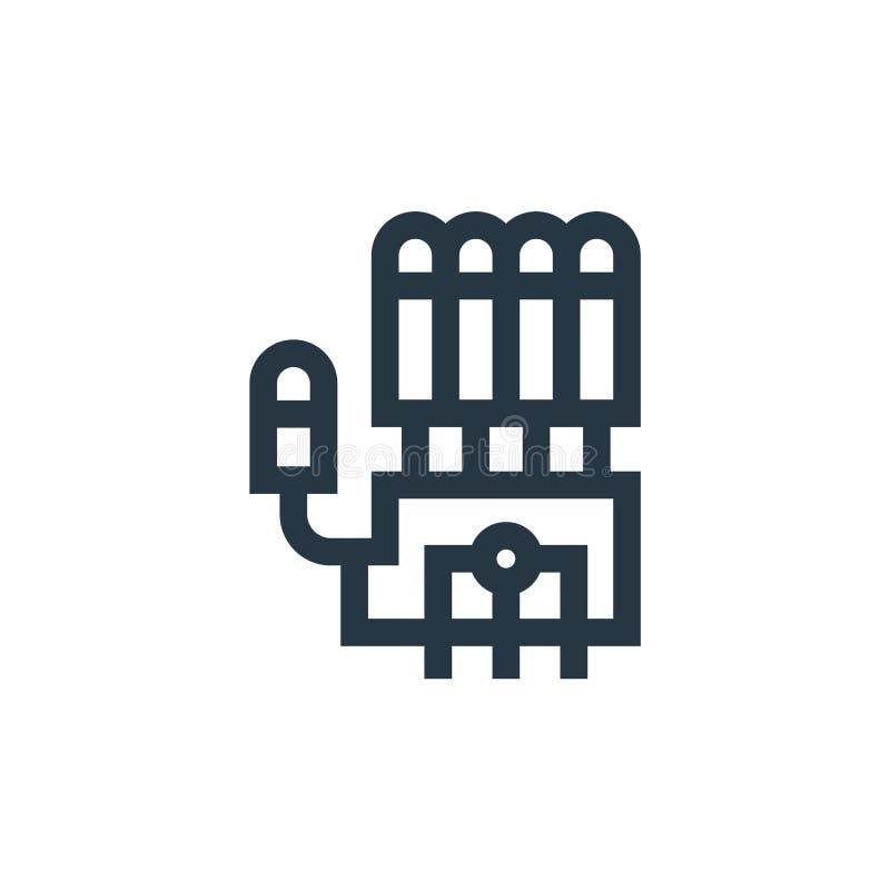 Robotic Hand Icon Vector from Futuristic Technology Concept. Thin Line ...