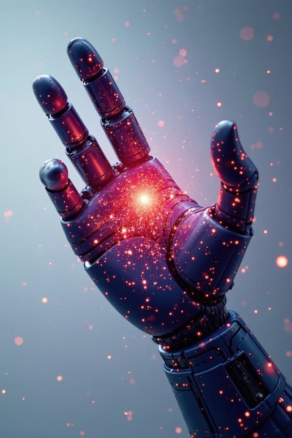 Robotic Hand Indicates Digital Tech Circuit Board Design, AI ...