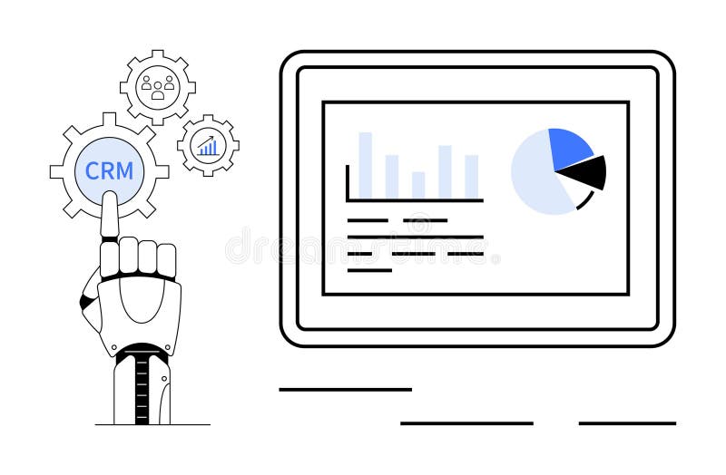 Robotic Hand Interacting with CRM System and Displaying Data Analytics ...