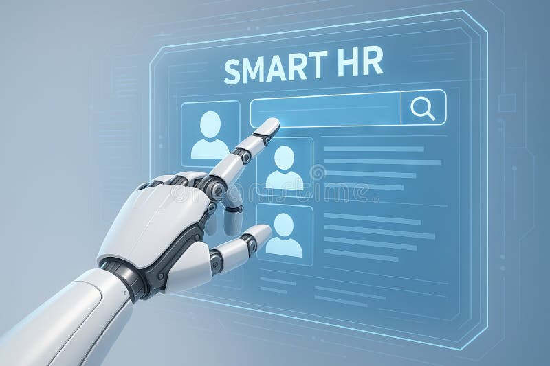 Robotic Hand Interacting with Smart Hr Interface on Digital Screen ...