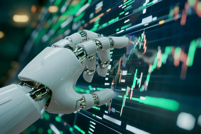 Ai Robotic Hand Analyzing Business Data Charts Stock Photos - Free ...