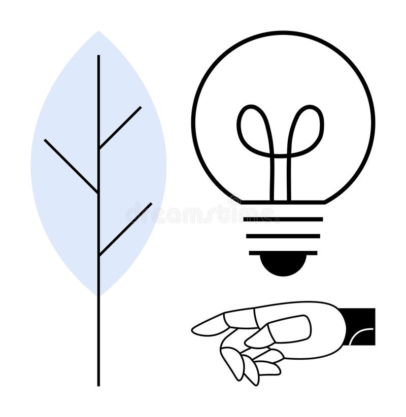Robotic Hand, Light Bulb, and Abstract Tree Branch Evoking Innovation and Sustainable Technology ...