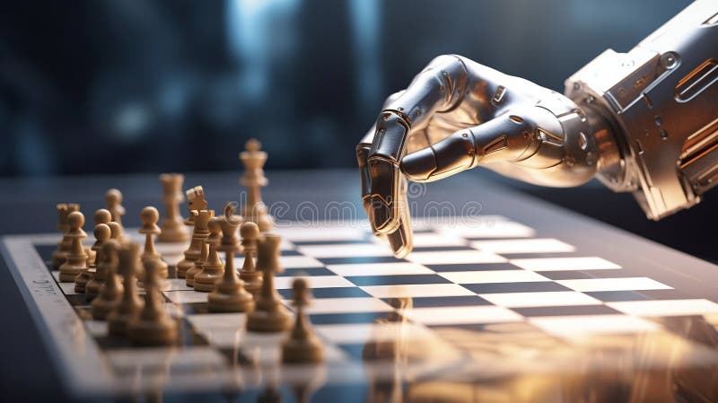 Robotic Hand Making a Chess Move. Generative Ai Stock Photo - Image of ...