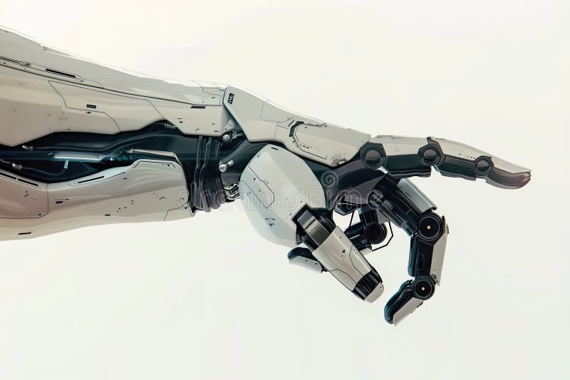 The Robotic Hand is Making a Gesture on a White Background Stock Image ...