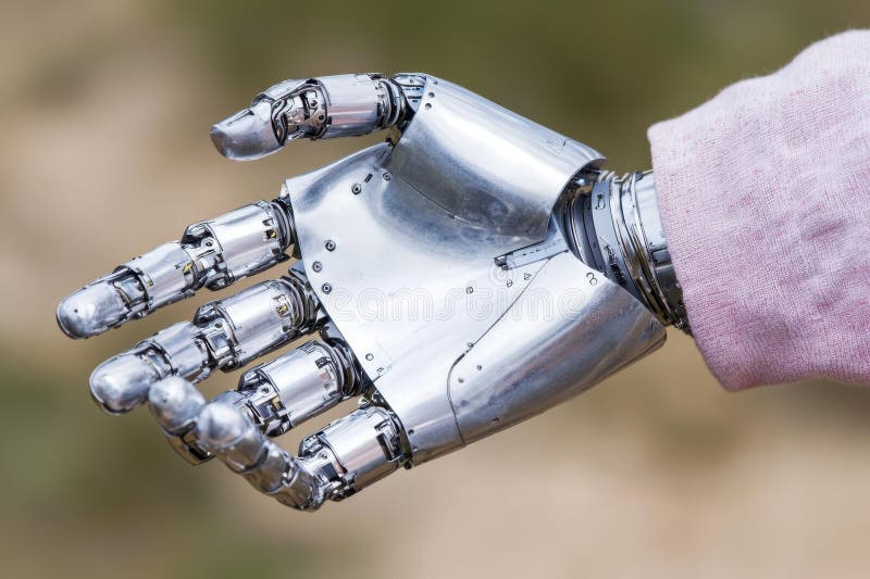 Robotic Hand with Mechanical Fingers Stock Illustration - Illustration ...