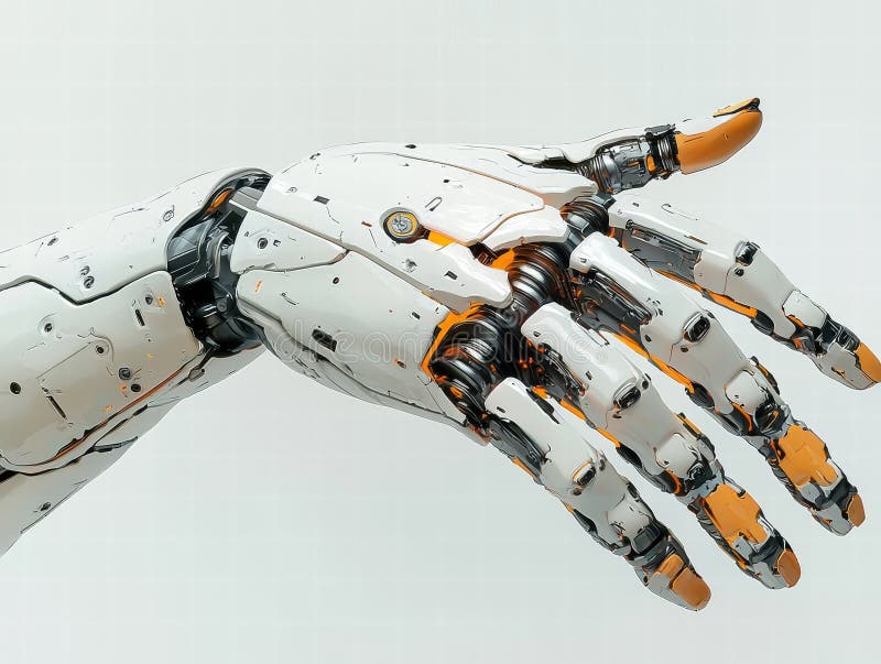 Robotic Hand with Mechanical Fingers. Stock Illustration - Illustration ...