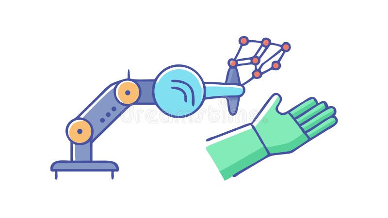 Robotic Hand Operating, Automation and Precision Icon, Vector Design ...