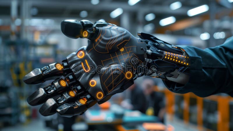 Robotic Hand Operating in Factory Stock Image - Image of robotic ...