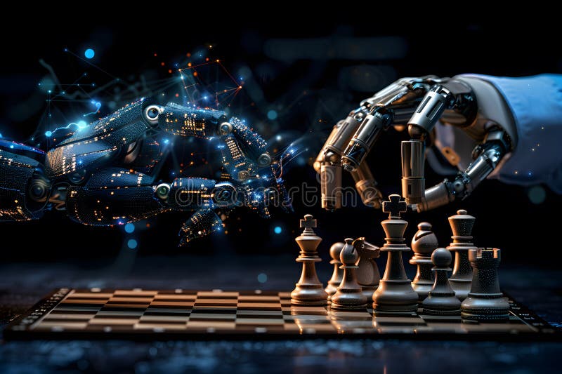 Robot Hand Playing Chess with an Isolated Background Stock Photo ...