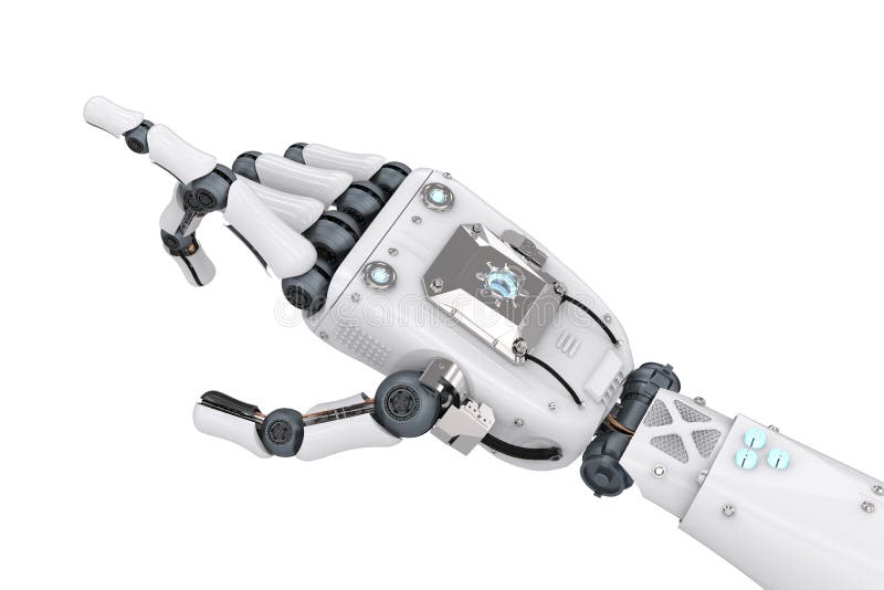 Robotic Hand Finger Point Isolated Stock Illustration - Illustration of ...