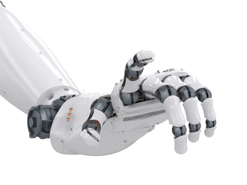 Robotic hand pointing stock illustration. Illustration of intelligence ...