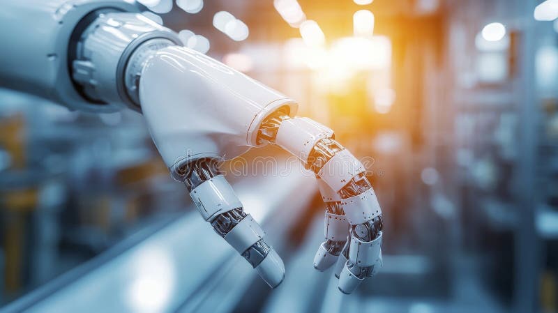 Robotic Hand with Precision and Technology Focus Stock Illustration ...