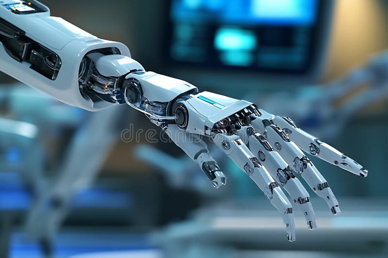 Robotic Hand Reaching Out stock illustration. Illustration of circuitry ...