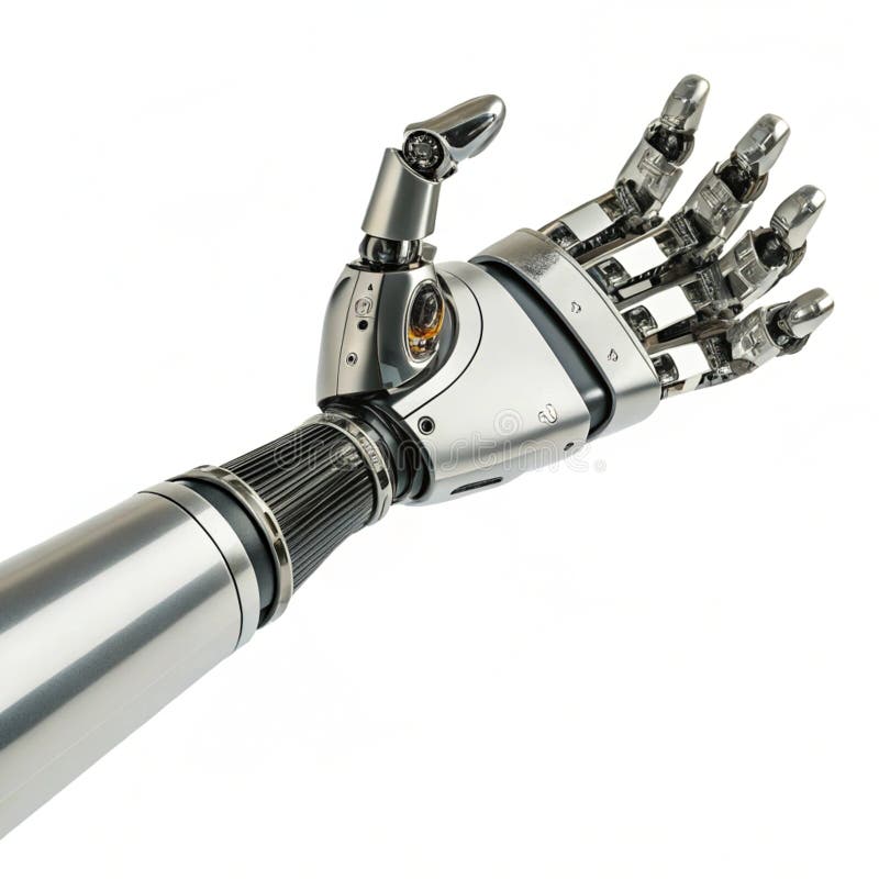 Robotic hand reaching out stock illustration. Illustration of ...