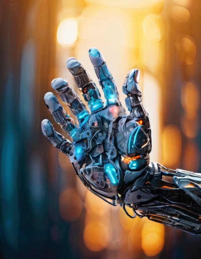 Robotic Hand Reaching Out with Illuminated Circuits Stock Image - Image ... Robotic Hand Reaching Out with Illuminated Circuits Stock Image - Image ...