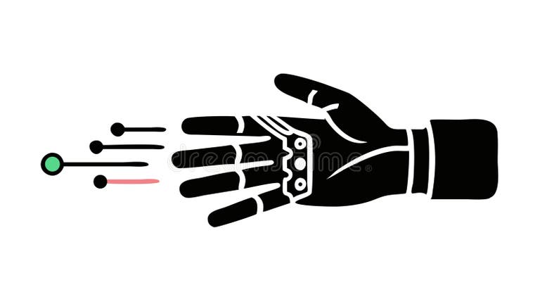 Robotic Hand, Showcasing Advanced Bionic Technology. Vector Design ...