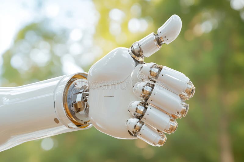 Robotic Hand Showing a Thumbs Up Gesture Stock Photo - Image of symbol ...
