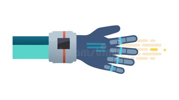 Robotic Hand with Smartwatch, Wearable Tech, Vector Design Generative ...