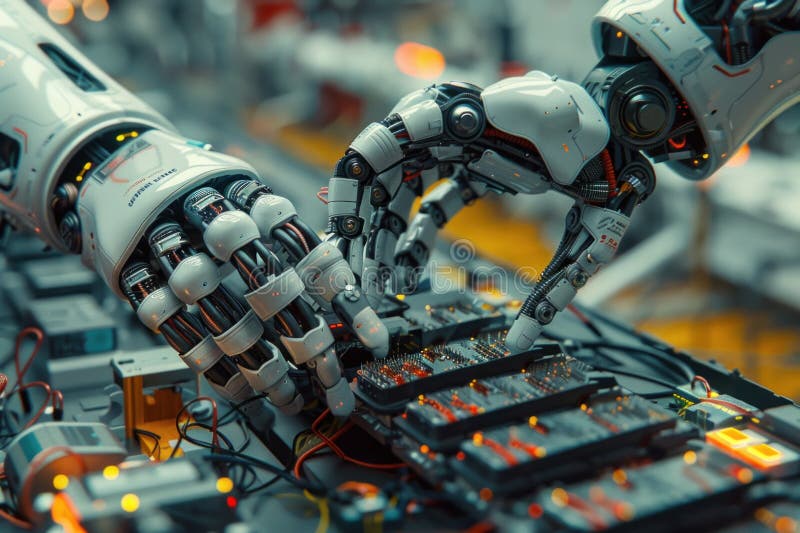 Robotic Hand Soldering Circuit Board Stock Photo - Image of robotics ...