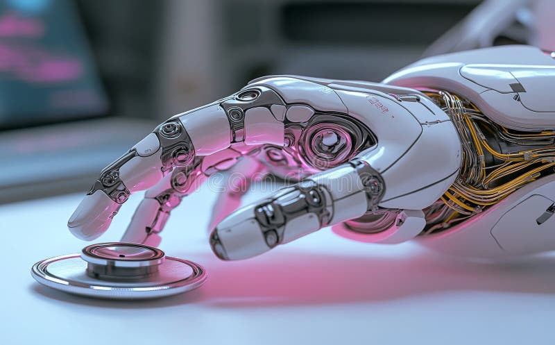 A Robotic Hand with a Stethoscope Embodies Medical Technology Stock ...
