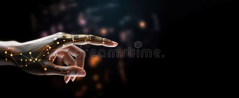 Robotic on Dark Background with Copy Space. Generative AI Stock ...