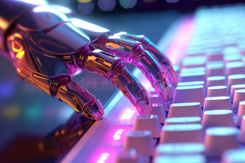 Robotic Hand Typing a Keyboard. ChatGPT Concept. Generative AI Stock ... Robotic Hand Typing a Keyboard. ChatGPT Concept. Generative AI Stock ...