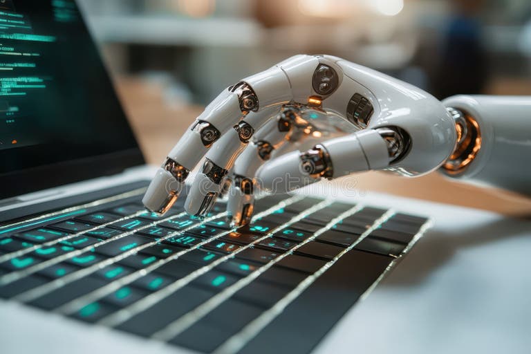 Robotic Hand Typing on Laptop Keyboard Coding Software Future ...