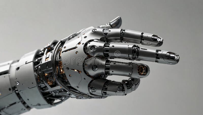 Robotic Hand on White Background. Science and Technology Concept. Stock ...
