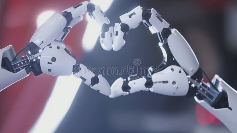 Robotic Hands Create a Heart Shape, Symbolizing the Blend of Technology ...