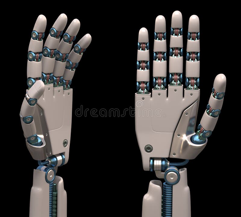 Robotic Hands stock photo. Image of mimic, clipping, path - 45737478