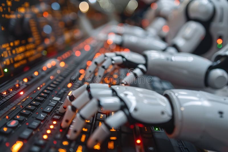 Robotic Hands Typing: AI and Automation in Futuristic Technology ...