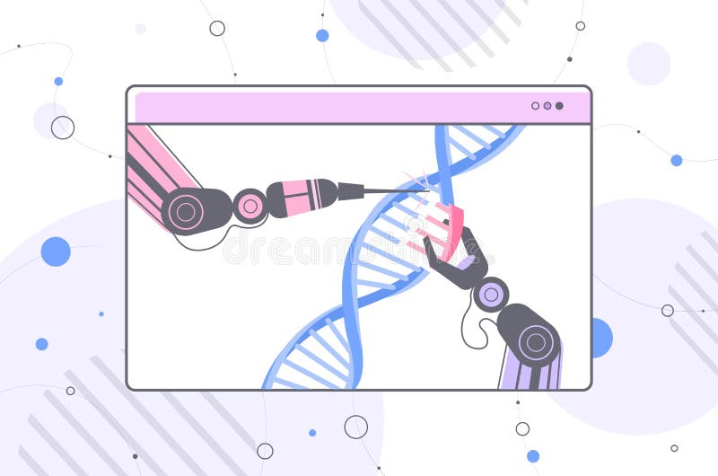Robotic Hands Working with DNA Robot Making Experiment in Lab DNA ...