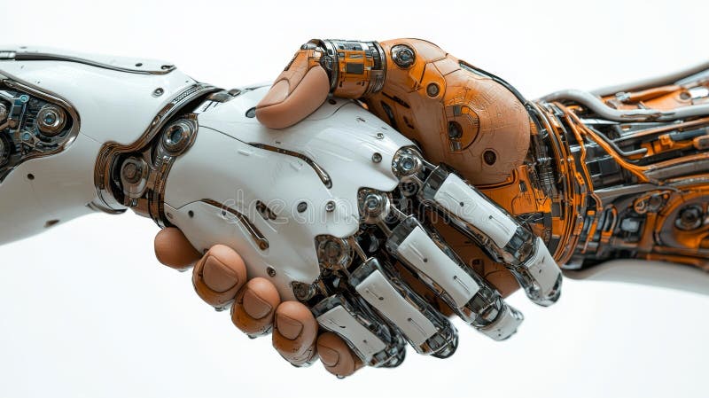 Robotic Handshake – Symbol of Future Collaboration Generative AI Stock ...