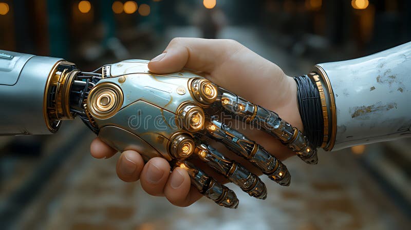 Robotic Handshakes Stock Illustrations – 6 Robotic Handshakes Stock ...