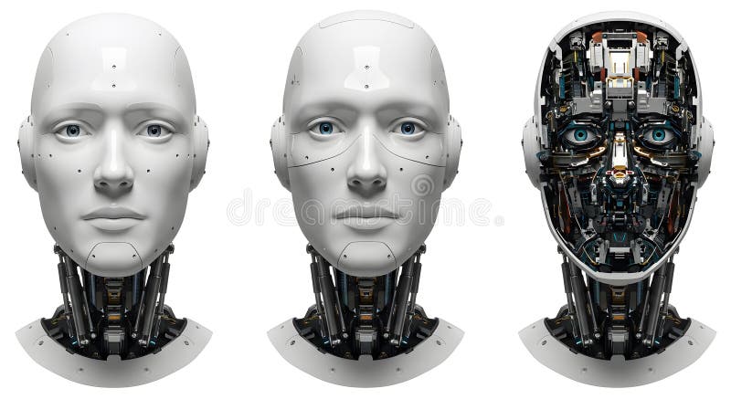 Robotic Head Evolution: from Shell To Internal Mechanics Stock ...
