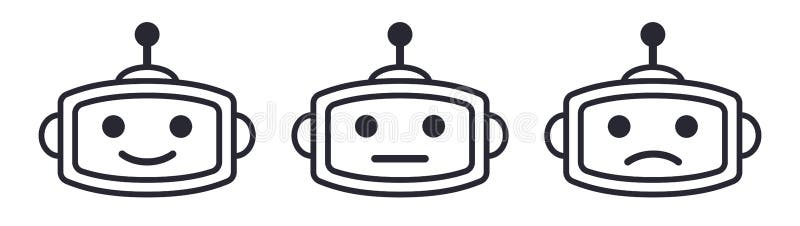 Robotic Head Icon Robot Symbol Emotion Vector Illustration Stock Vector ...
