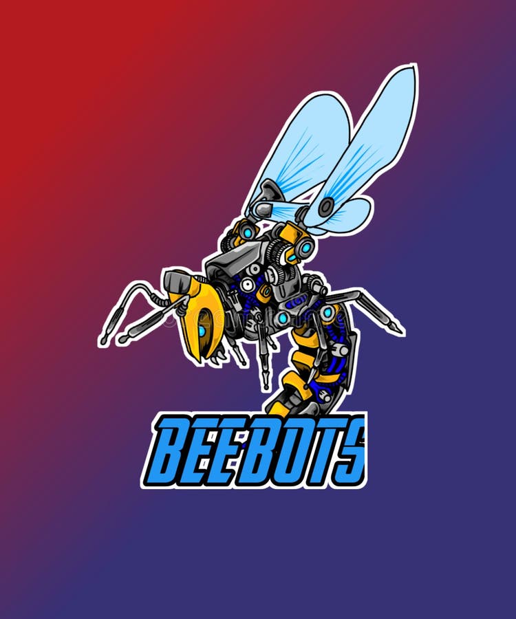 Robotic Honey Bee Logo Illustration Stock Illustration - Illustration ...