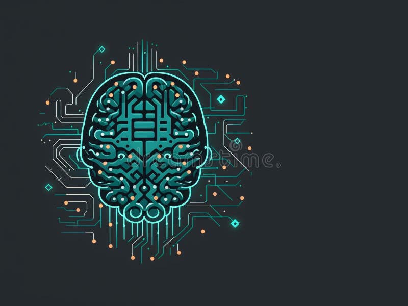 Robotic Human Brain with Detailed Circuits. Concept Art of Artificial ...