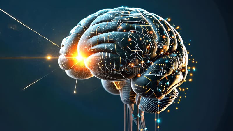 Robotic Human Brain Shaped Like a Bulb, Detailed with Circuits, Ai ... Robotic Human Brain Shaped Like a Bulb, Detailed with Circuits, Ai ...