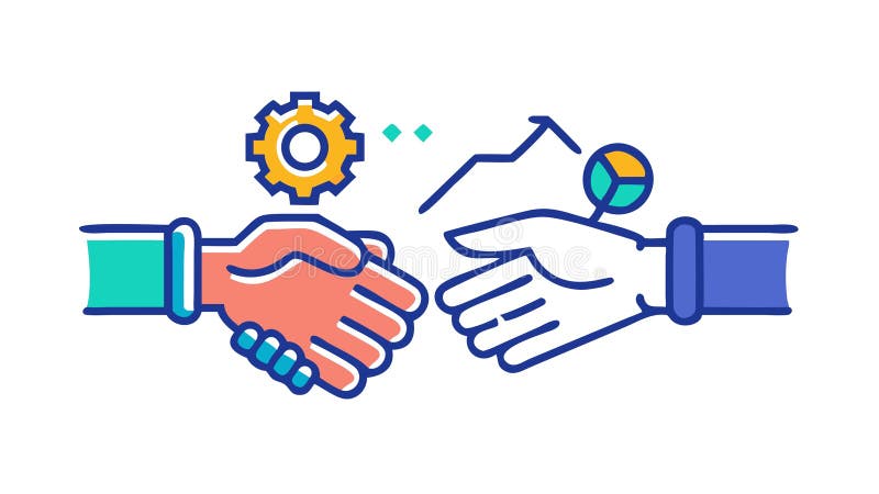 Robotic Human Handshake, AI Partnership, Business Automation Icon ...