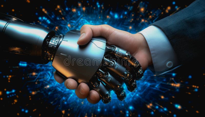 Robotic and Human Handshake Representing AI-human Cooperation in a ...
