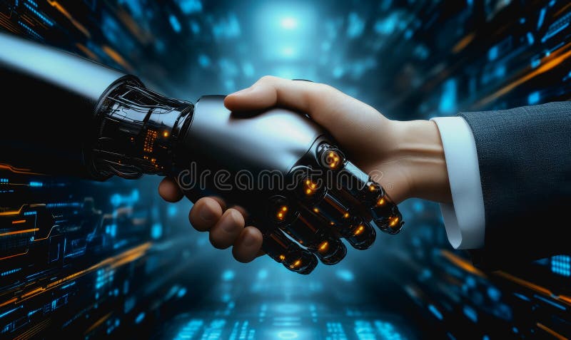 Robotic and Human Handshake Representing AI-human Cooperation in a ...