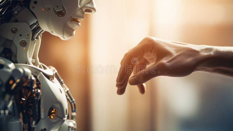 Robotic and Humanoid Hands Closeup, Technology of Artificial ...
