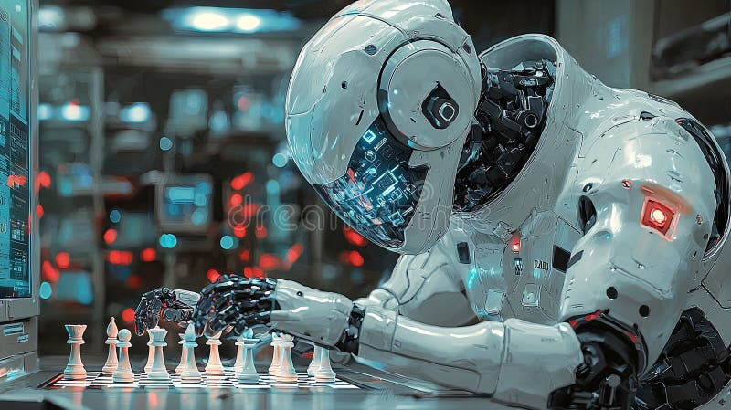 Robotic Innovation Playing Chess in a Futuristic Technology Development ...