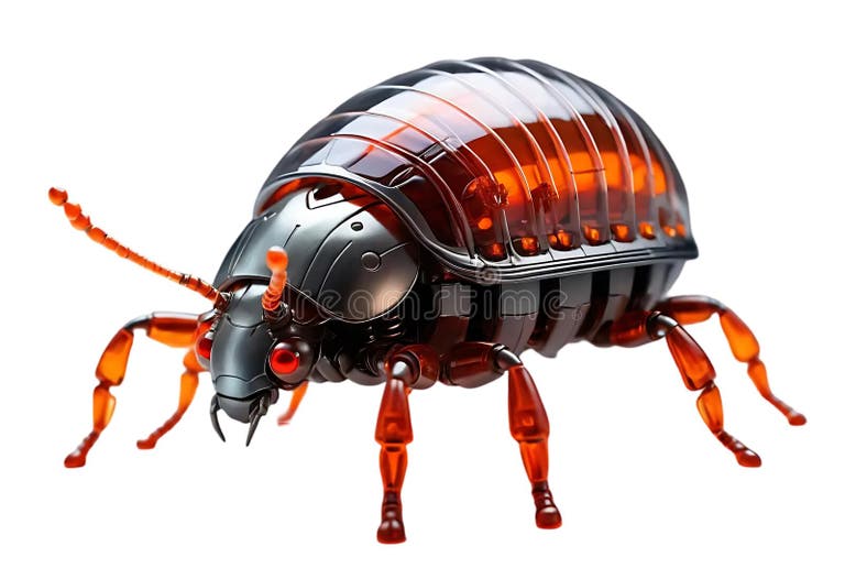 A Robotic Insect Design Resembling a Beetle, Featuring a Segmented ...