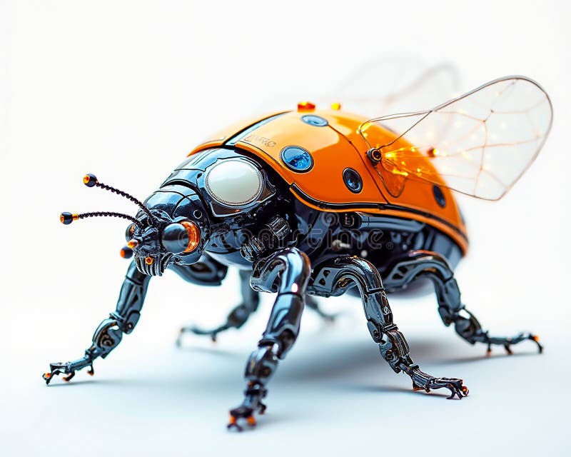A Robotic Insect Features an Eye-catching Orange and Black Exterior ...